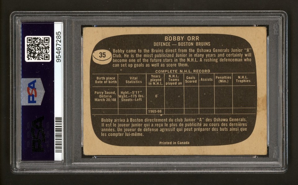1966 TOPPS #35 BOBBY ORR ROOKIE CARD PSA 1.5 FR | eBay