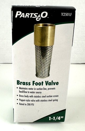 1-1/4 inch Brass Well Pump Foot Valve 200psi Spring Loaded Poppet NEW ...