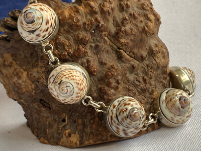 Sterling Silver Snail Shell Bracelet 32.6g Fine Jewelry 8.25" Lobster ...