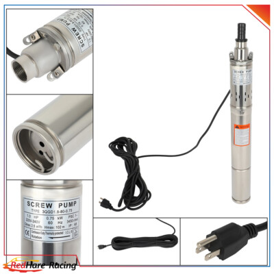 1HP 1" Water Pump Deep Well Screw Pump Stainless Steel 220V 147Psi | eBay