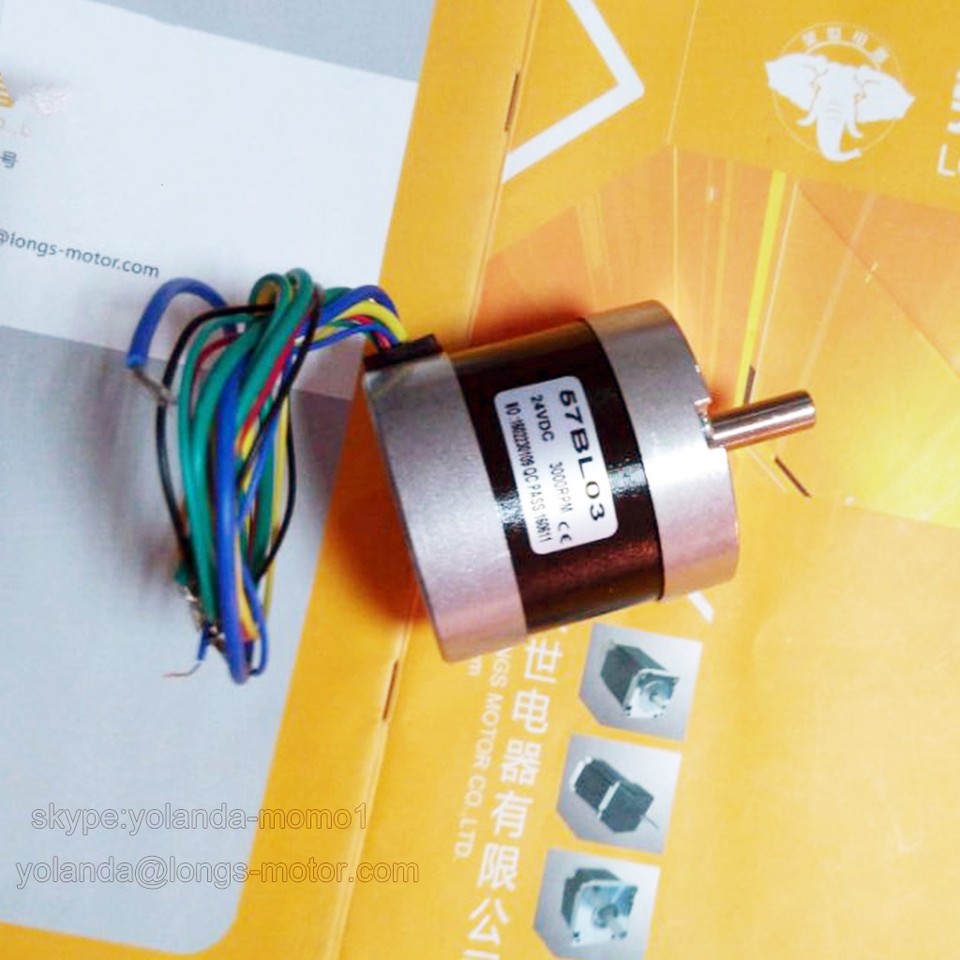 Brushless DC motor 57BL03 3Phases 24VDC 3000RPM for Car / Peristaltic ...