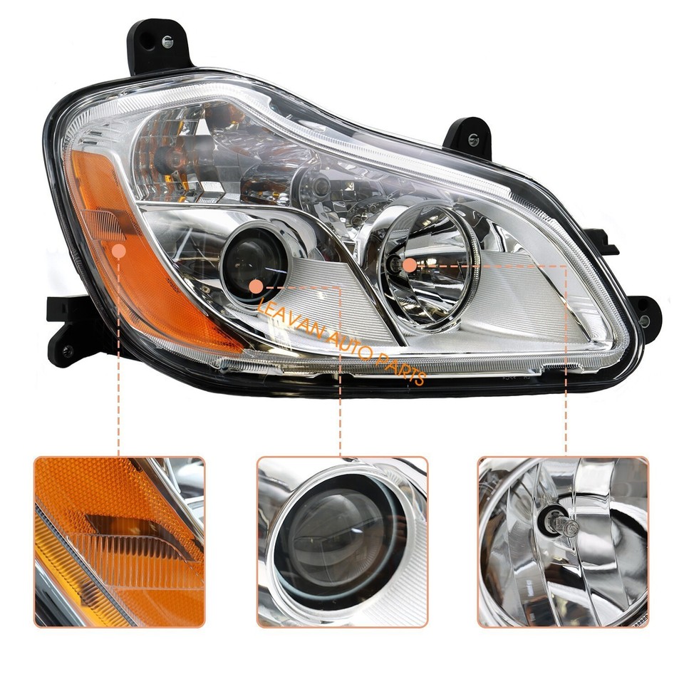 Right Passenger Side Headlight Assembly Halogen For Kenworth T680 2013 ...
