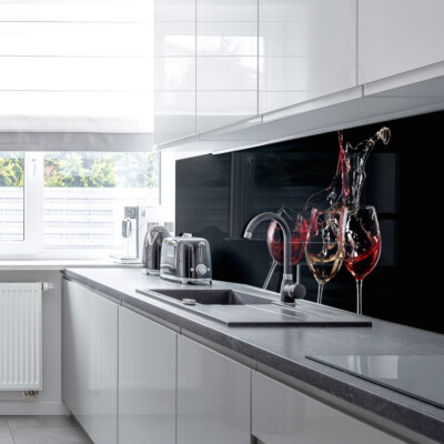 Premier Range Acrylic Splashbacks 3 Glasses Of Wine and Accessories | eBay