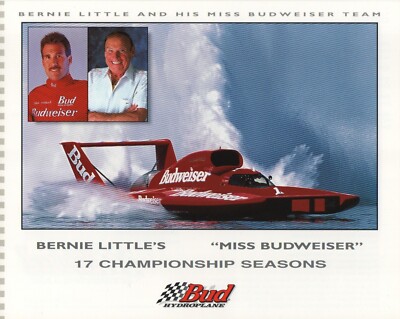 Miss Budweiser Hydroplane Racing Bernie Little Dave Villwock 17x ...