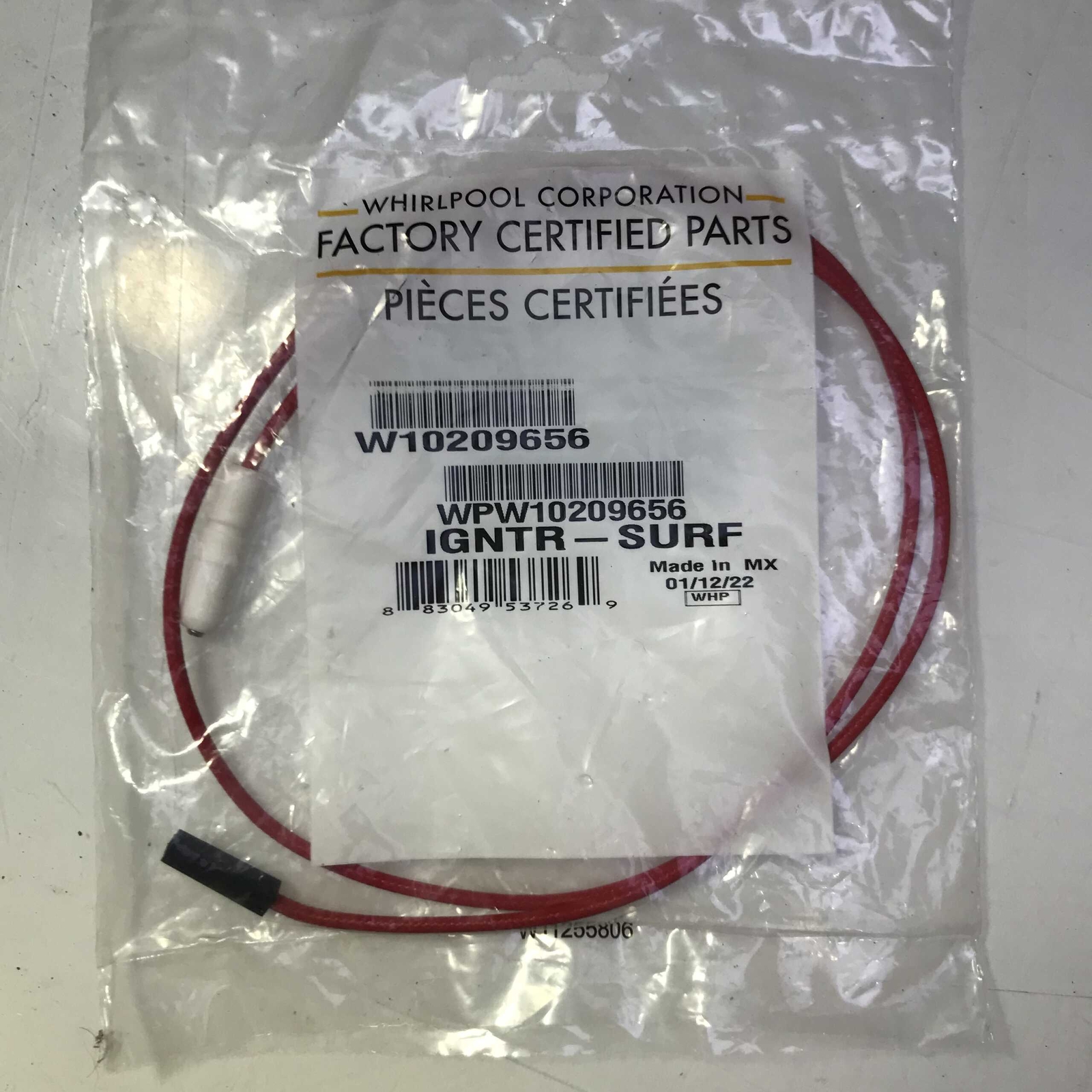 NEW GENUINE OEM WHIRLPOOL Range Surface Igniter W10209656 WPW10209656 ...