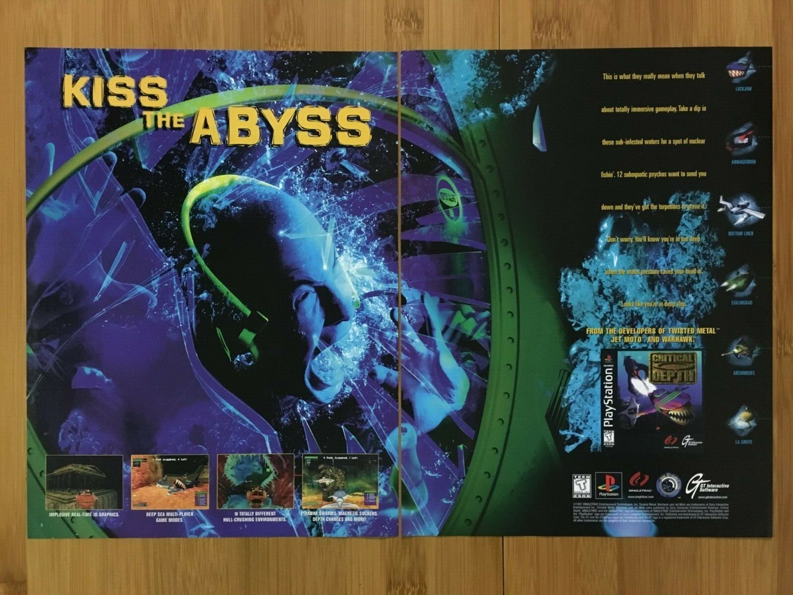 Critical Depth PS1 1997 Vintage Game Print Ad/Poster Official Authentic ...