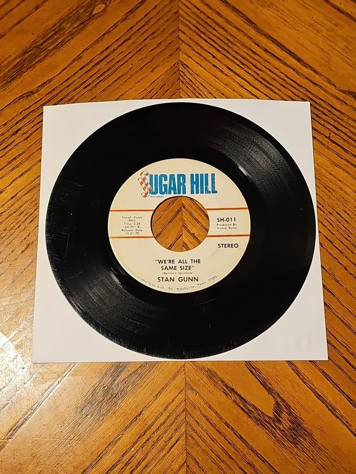Stan Gunn We're All The Same Size / A Vision Of Blindness Sugar Hill 45 ...