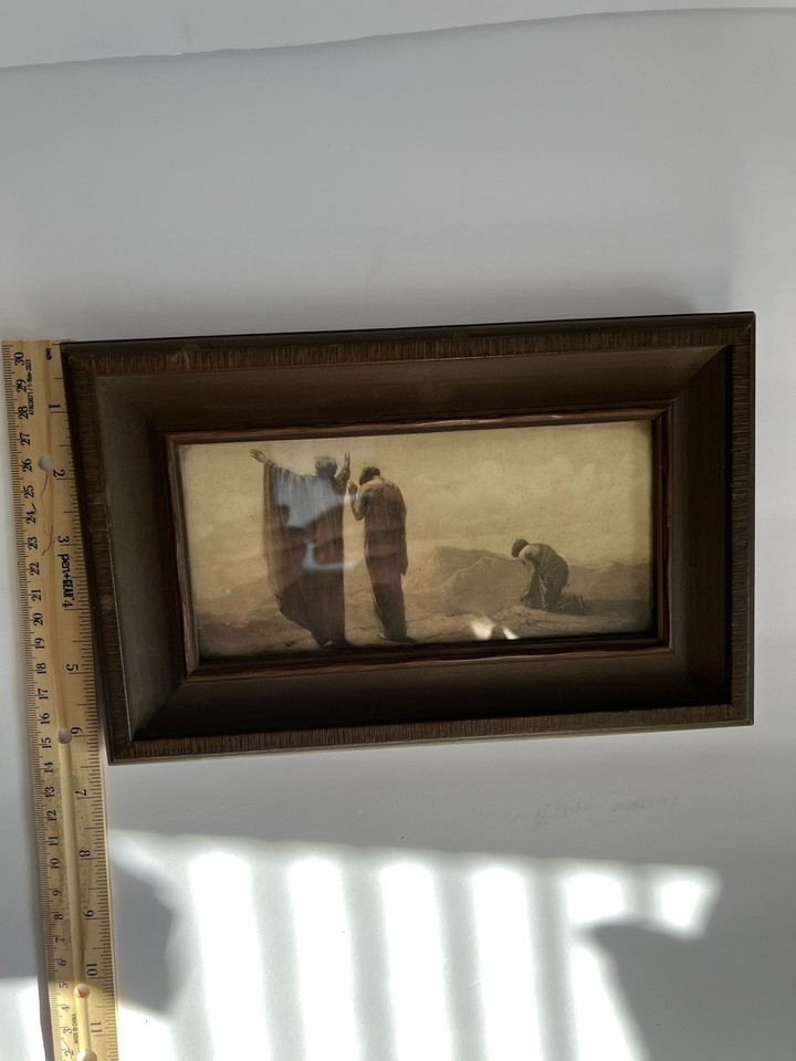 Framed Rosenkrantz Sepia Tone Print SALUTE TO THE SUN Antique Danish ...