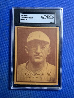1931 W517 Frank Frisch Strip Hand Cut Card #16 SGC A Rare** Min Size ...