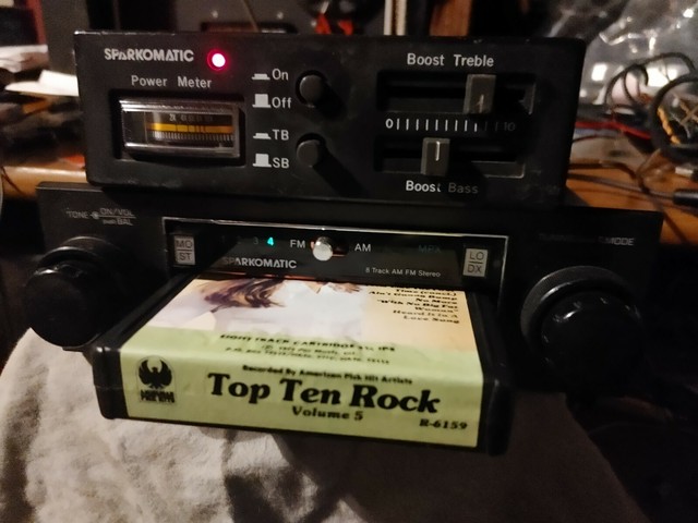 Sparkomatic SR200 AM FM 8 Track Car Stereo Tape Deck Player EQ Amp ...