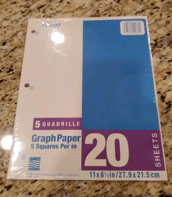 Mead Graph Paper Pad, Quadrille, 5 Squares per Inch, 11" x 8-1/2", 20 ...