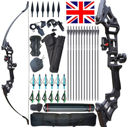 51" Takedown Recurve Bow Kit Fiberglass Arrows Set 50lbs Archery Shoot ...