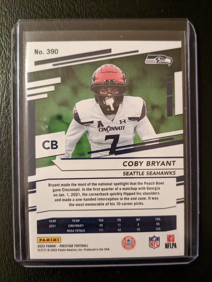 2022 Prestige Coby Bryant RC Rookie #390 - Seattle Seahawks GREAT CARD ...