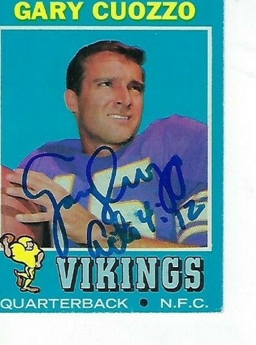 GARY CUOZZO SIGNED 1971 TOPPS #18 - MINNESOTA VIKINGS | eBay