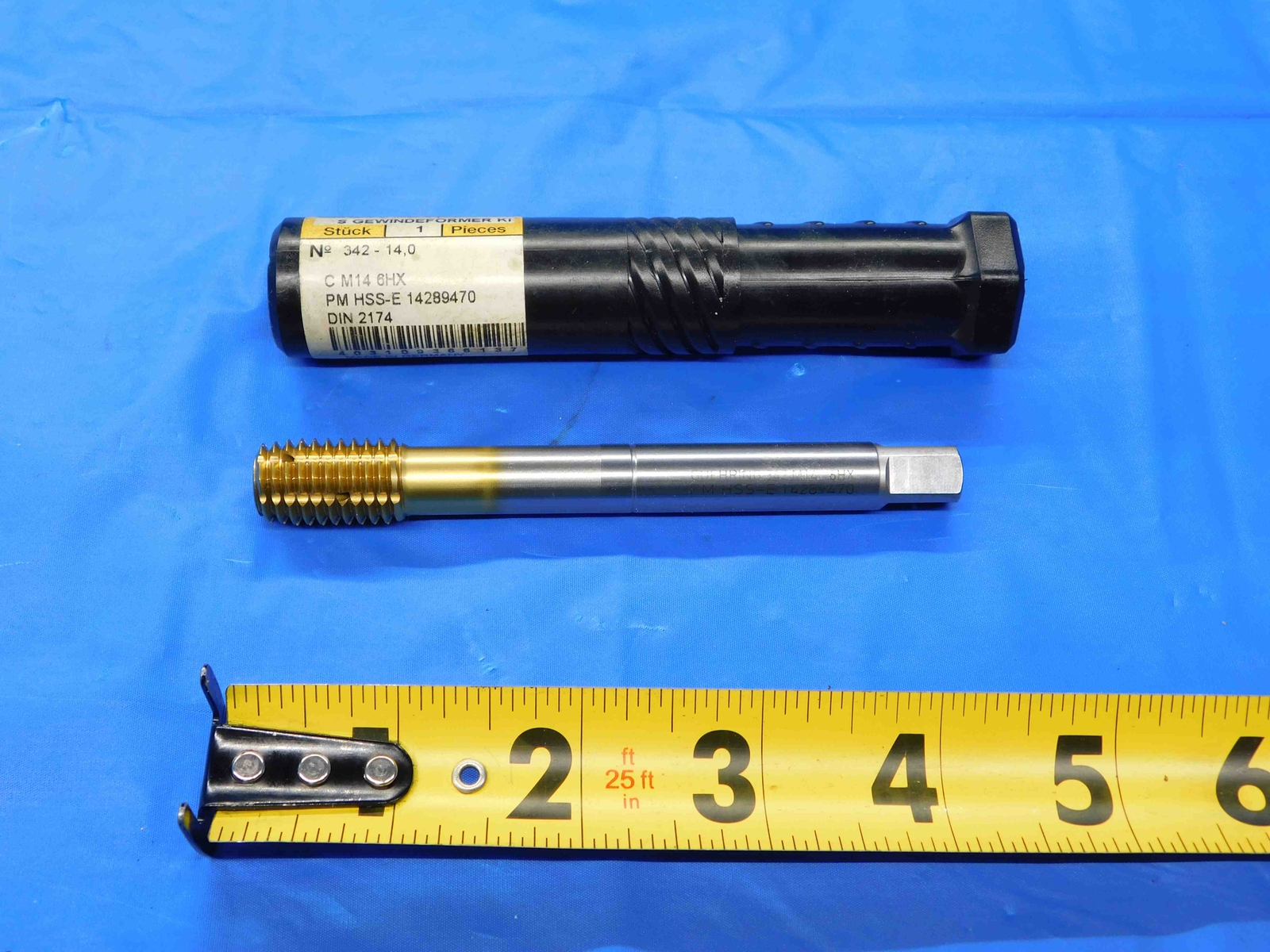GUERHING M14 X 2 6HX HSS THREAD FORMING TAP 6 STRAIGHT FLUTE 14 2.0 ...