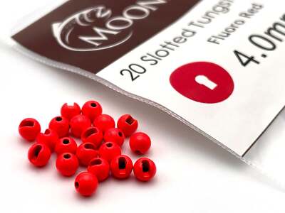 Moonlit Slotted Tungsten Beads Fluoro Red 40 Beads | eBay