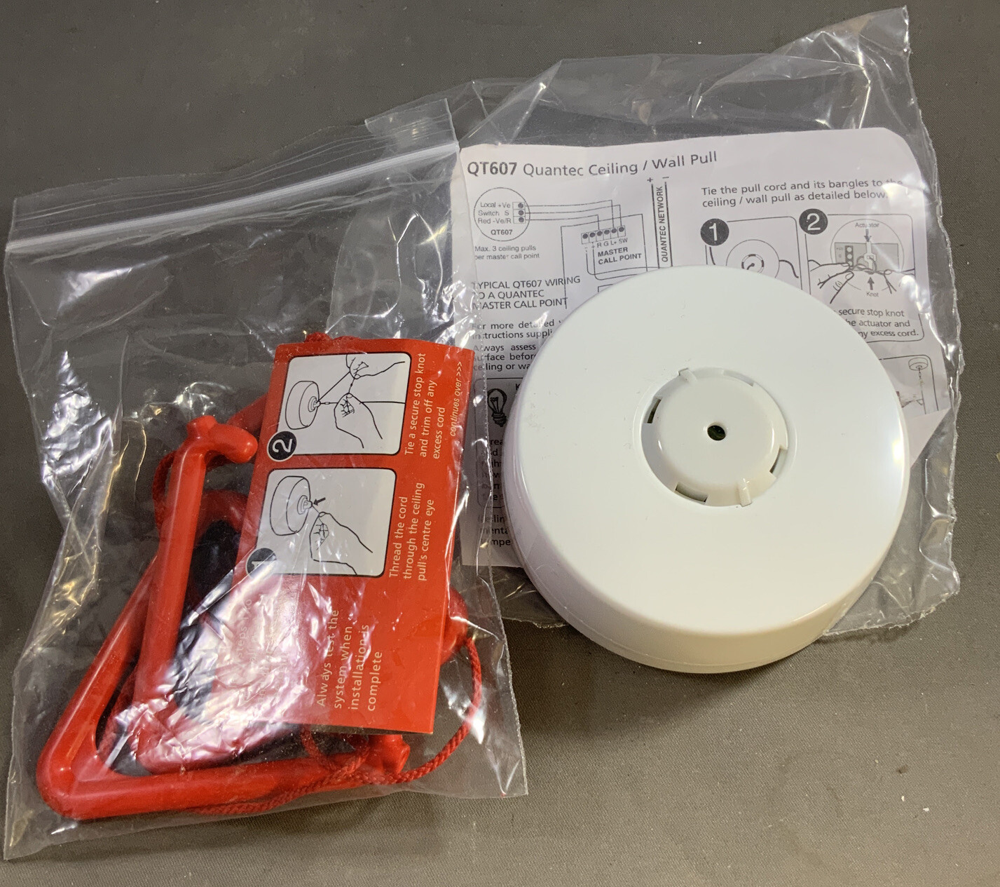 C-Tec Quantec QT607 Toilet Alarm Ceiling Pull Unit 3M Cord, 2x Pull ...