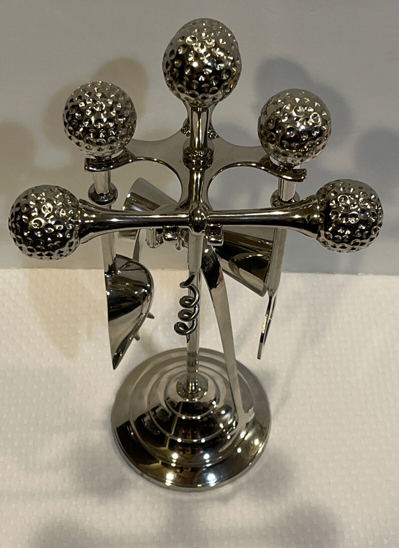 New Stainless Steel Golf Themed Cocktail Bar Set Rack for Hanging ...