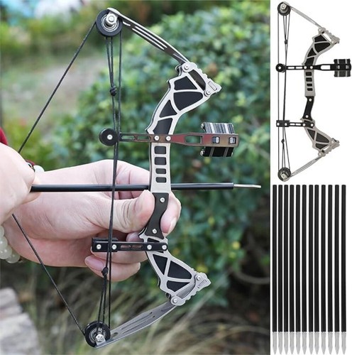 9.5inch Mini Compound Bow Stainless Steel Includes 12 Arrows and Target ...
