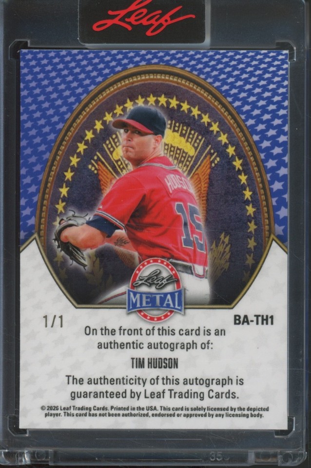 2026 Leaf Metal Presidents Day Shimmer Pink Tim Hudson 1/1 Auto ...