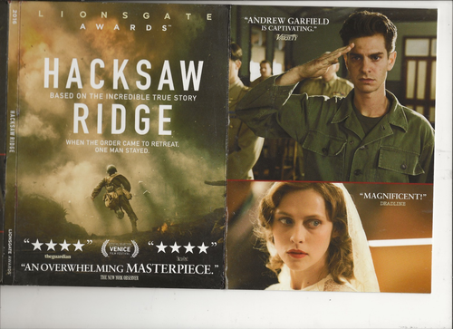 Hacksaw Ridge FYC DVD Andrew Garfield Mel Gibson Vince Vaughn Hugo ...