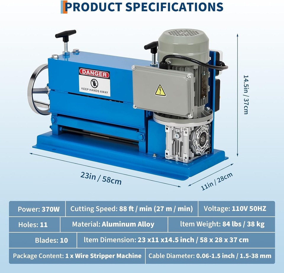 Electric Industrial Wire Scrap Cable Stripping Stripper Machine ...