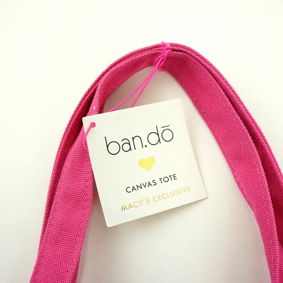 Ban.do Tote Bag "Here Comes The Fun", Pink Canvas, 14" x 11, Bando | eBay