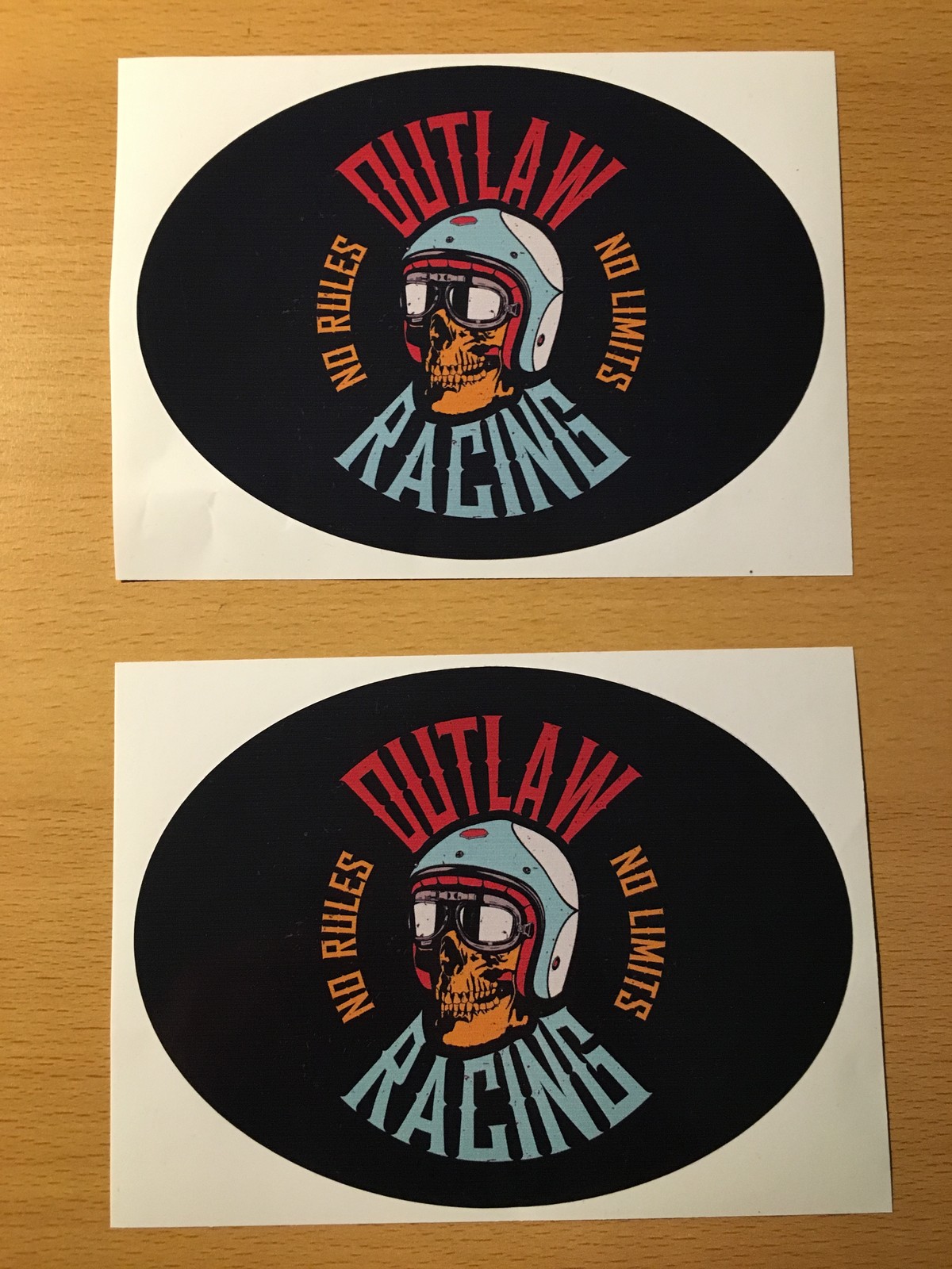 2x Outlaw Racing Aufkleber Sticker Biker Motorrad Tracker Cafe Racer ...
