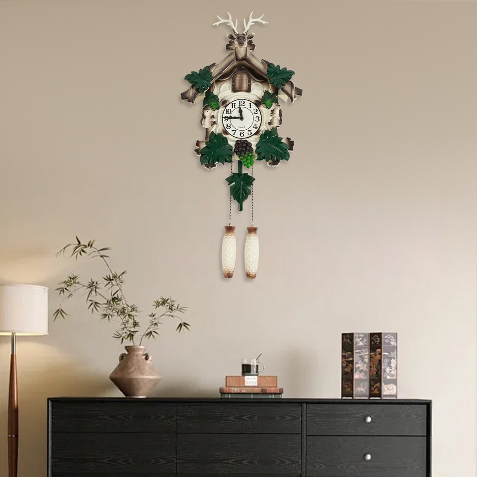 White Wall-mounted Clock Battery Powered Wall Clock Antler Shape Retrol ...