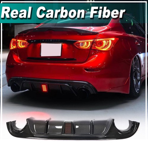 Fit For Infiniti Q50 Q50S 2014-2017 Real Carbon Fiber Rear Bumper Lip ...