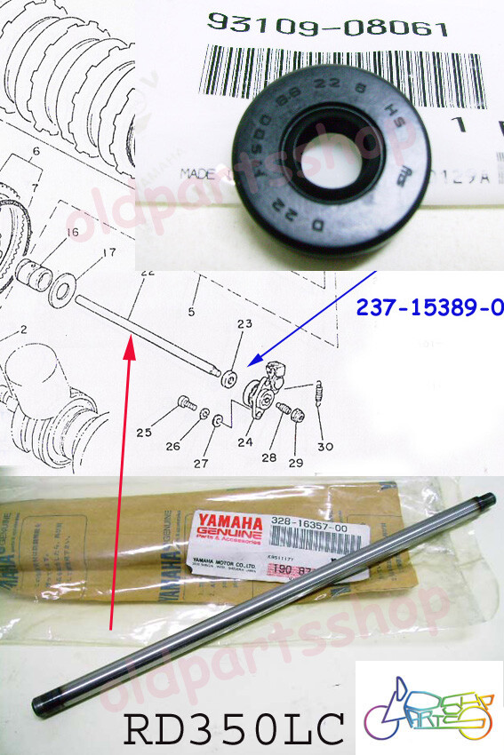 Yamaha RD400 RD250LC RD350LC TZ350 Clutch Push Rod & Oil Seal OEM 328 ...