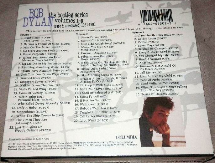 BOB DYLAN-BOOTLEG SERIES VOL.1-3(RARE & UNRELEASED)1961-1991-3CD BOX ...