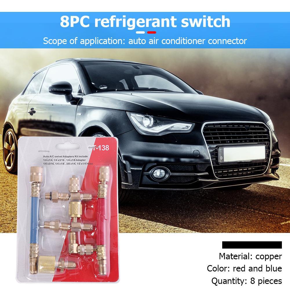 8pcs Car A/C Air Conditioning Refrigeration Swivel Connector Adapters ...