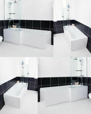 L Shaped Shower Bath Bathroom Left Right Hand Glass Shower Screen ...