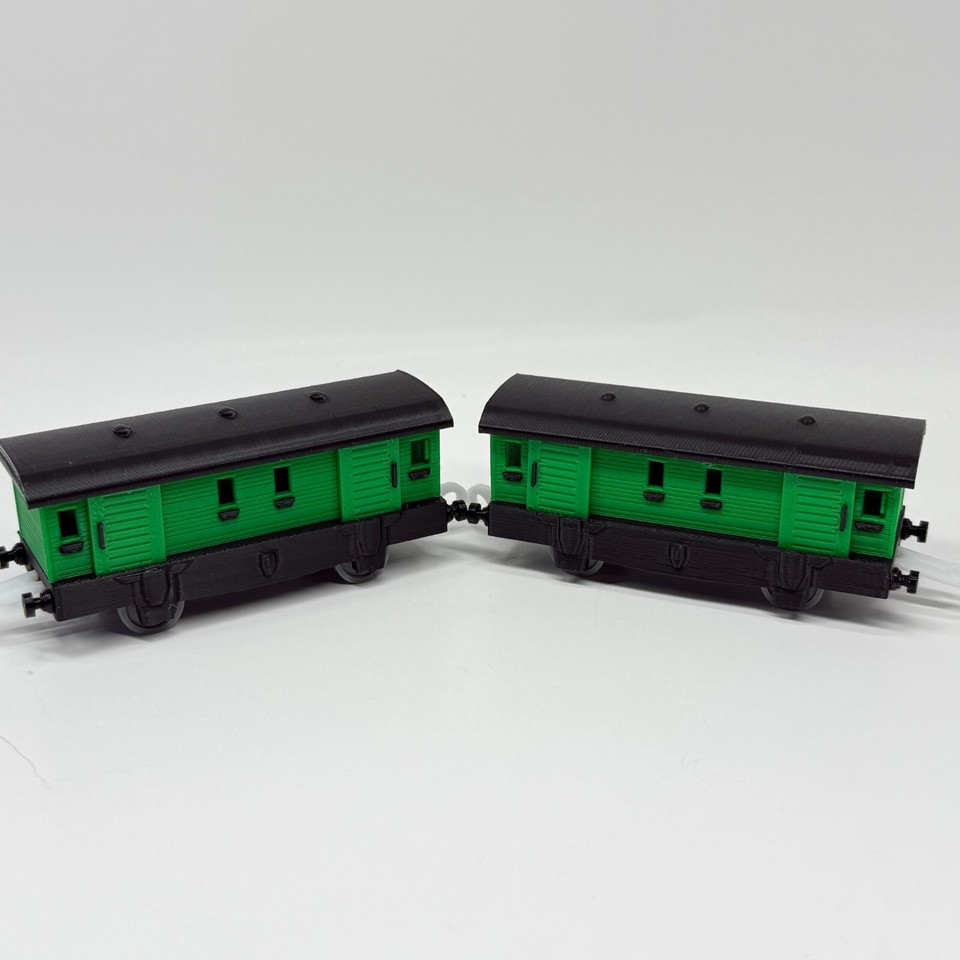 Trackmaster Plarail Two Green Mail Trains Custom Made for Thomas Train ...