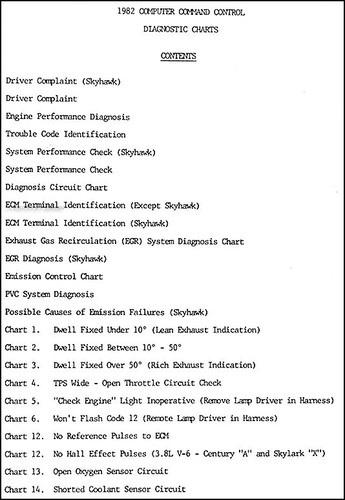 1982 Buick Electronic Fuel Injection Diagnosis Manual Computer Command ...