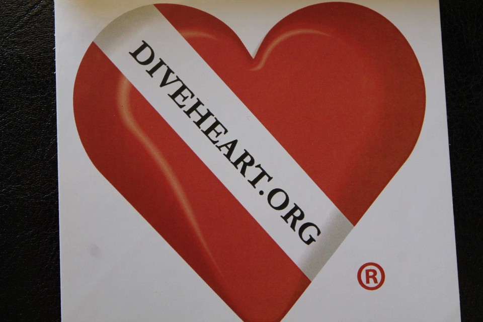 DIVE HEART DiveHeart Dive Diver Scuba Snorkel Vintage Diving STICKER | eBay