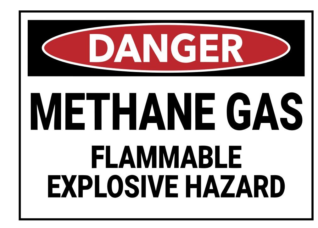 Danger Methane Gas Safety Sign Sticker Decal Label D7345 | eBay