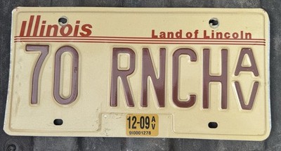 Illinois License Plate “70 RNCH” Ford Ranchero | eBay