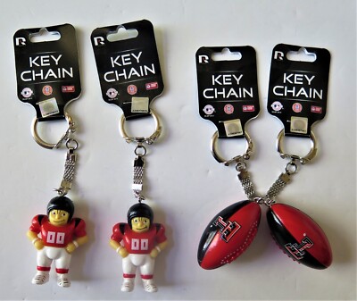 FOUR (4) TEXAS TECH RED RAIDERS PLASTIC, KEY CHAINS FROM RICO ...