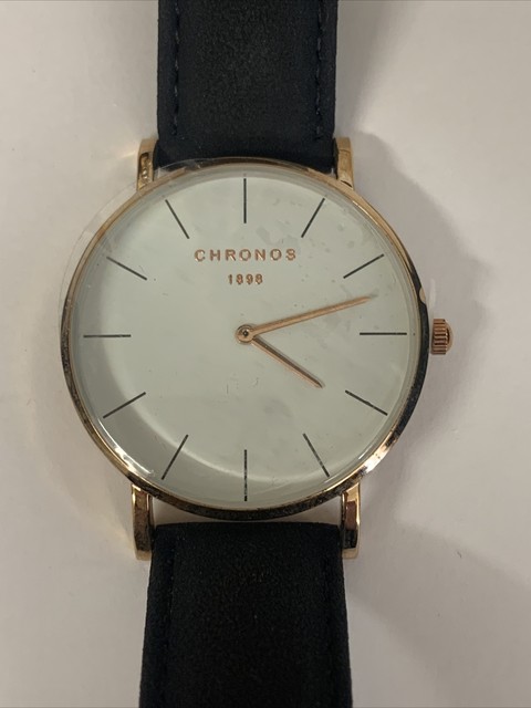 Chronos 1898 Dark Gray Dial Black Leather Band Men's Watch for sale ...