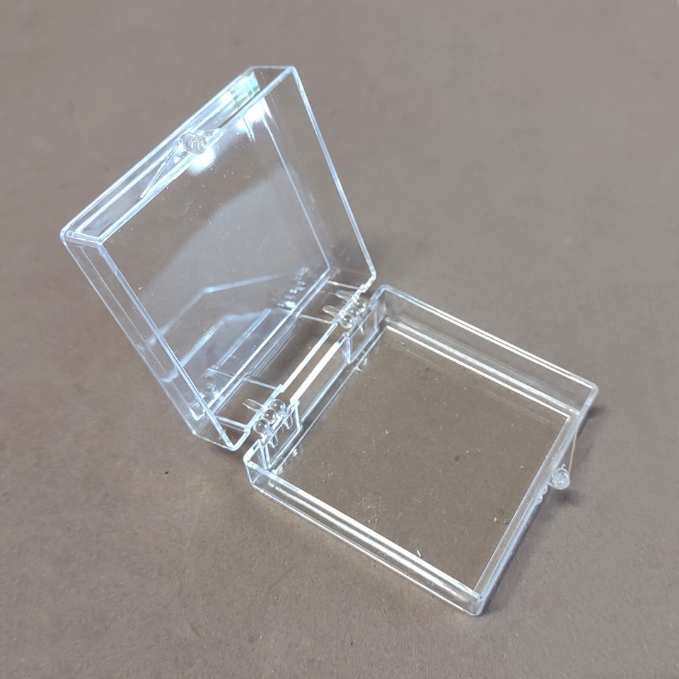 (10) Square Clear Storage Hinged Display Container 2" x 2" x 3/4" Box ...