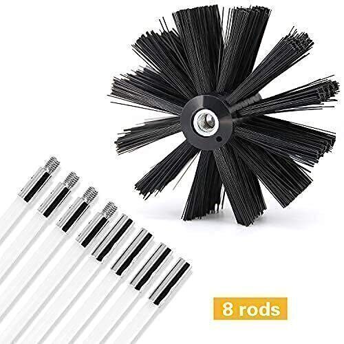 8 Rods Duct Brush Cleaning Kit Dryer Vent Cleaning Brush Lint Remover ...