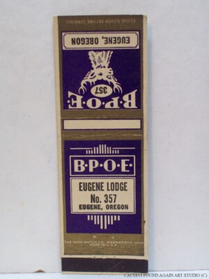 Vintage Elks Eugene Oregon Lodge 357 Matchbook Cover Hello Bill BPOE ...