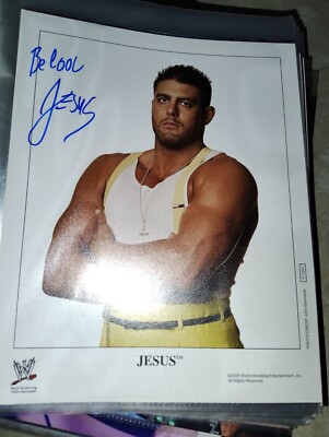 Jesus Wwe WWF Promo Photo Signed. Autograp Original Promo - OFFICIAL | eBay
