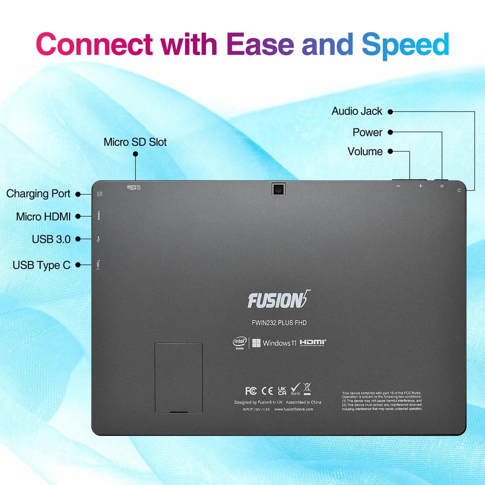 Fusion5 10.1" Windows 11 Tablet PC - FWIN232 Plus Ultra Slim Tablet ...
