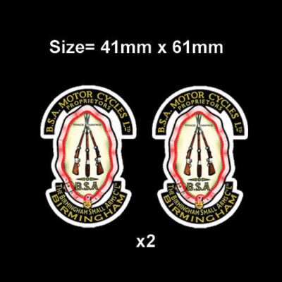 2 X BSA PILED ARMS CLASSIC RETRO MOTORCYCLE STICKERS DECALS | eBay