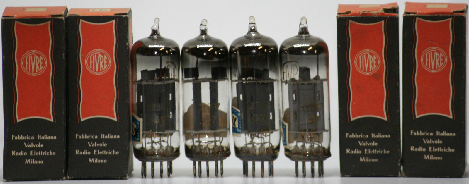 12bh7 tube pair fivre marconi valve 12bh7a nos long plate rca brimar ...