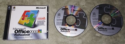 Microsoft Office 2000 Professional 2 Discs PC/Computer Word Excel ...