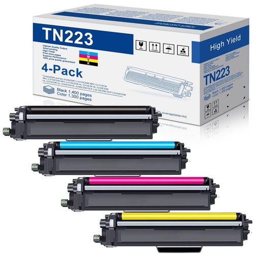 TN223 Toner Cartridge 4PK Black Cyan Magenta Yellow For Brother HL MFC ...